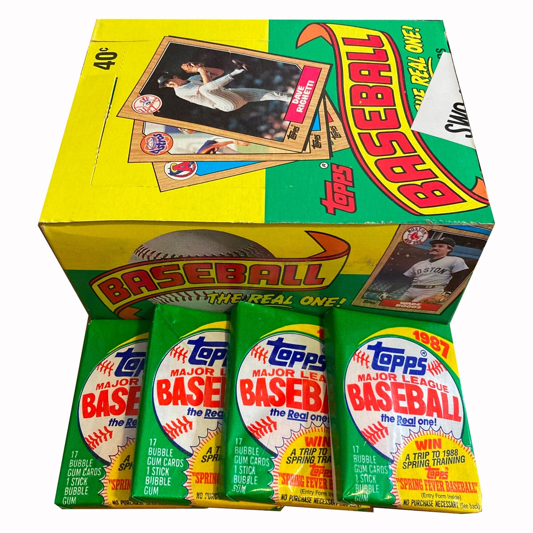 4 Packs of 1987 Topps Baseball Cards. 17 Picture Cards per Vintage Wax ...