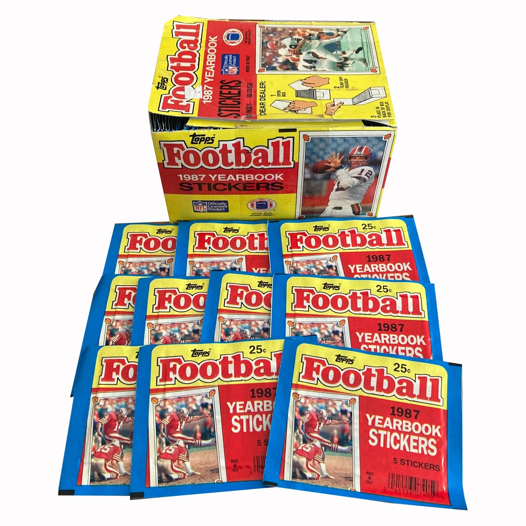 10 Packs of Topps 1987 Football Yearbook Stickers. 5 Stickers per Pack ...