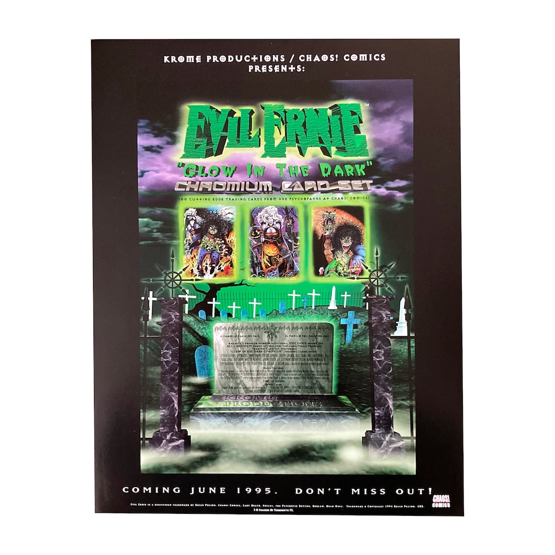 Evil Ernie Series 2 Vintage Trading Cards Dealer Sell Sheet. 8.5" X 11 ...
