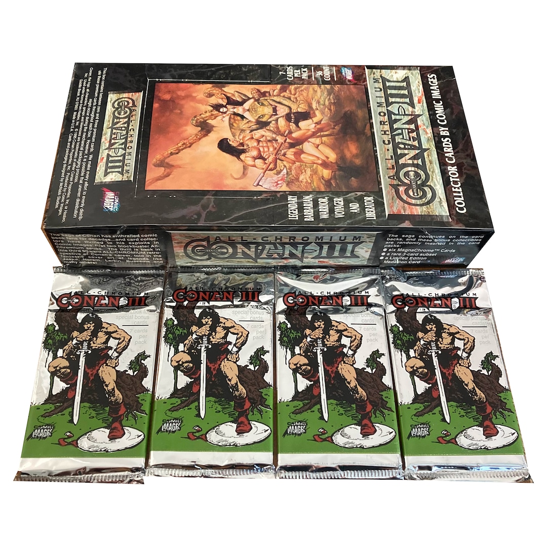 4 Packs of Conan III All-chromium Collector Cards. 7 Cards per Pack ...
