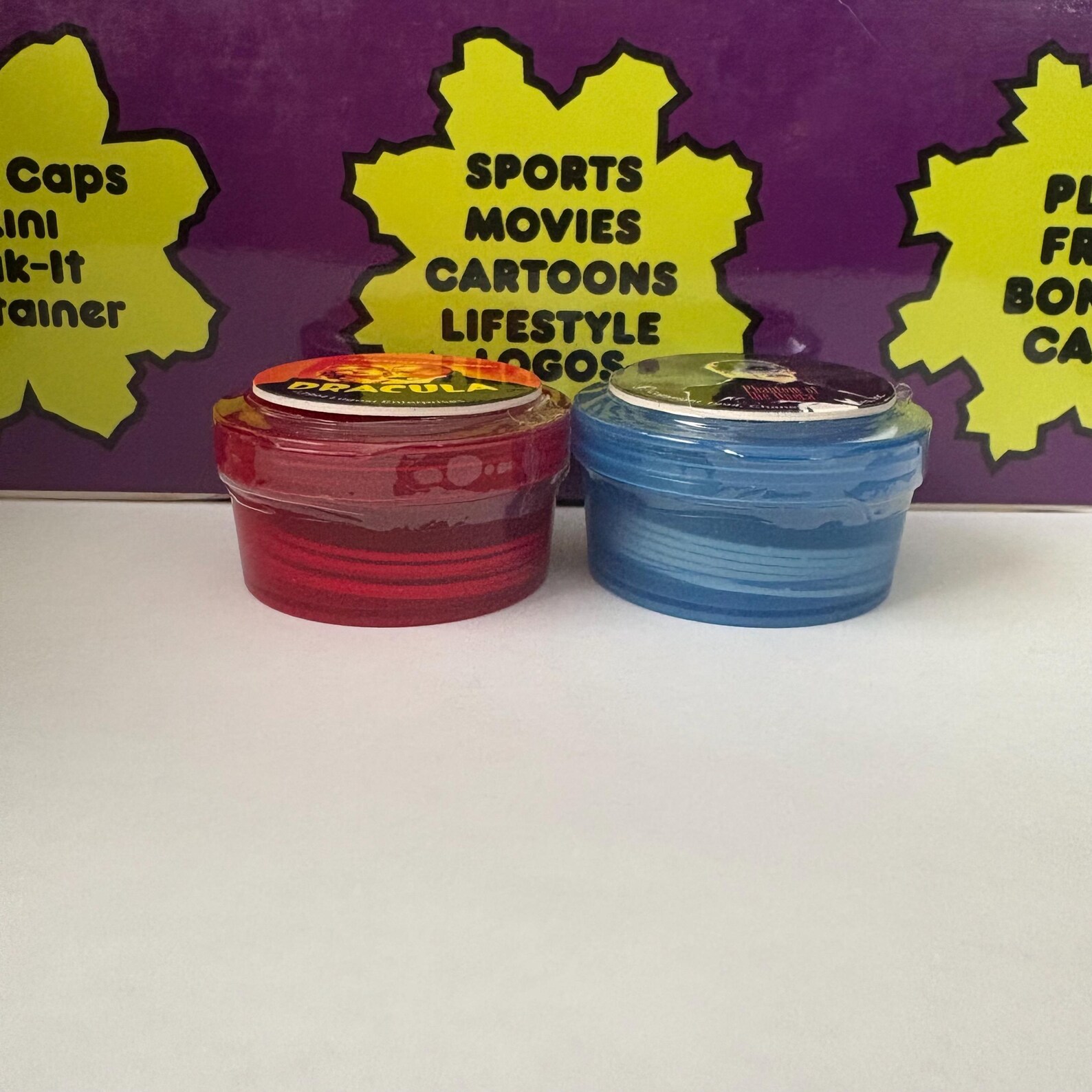 2 Containers of Universal Monsters Vintage Pogs. 5 Milk Caps + 1 ...