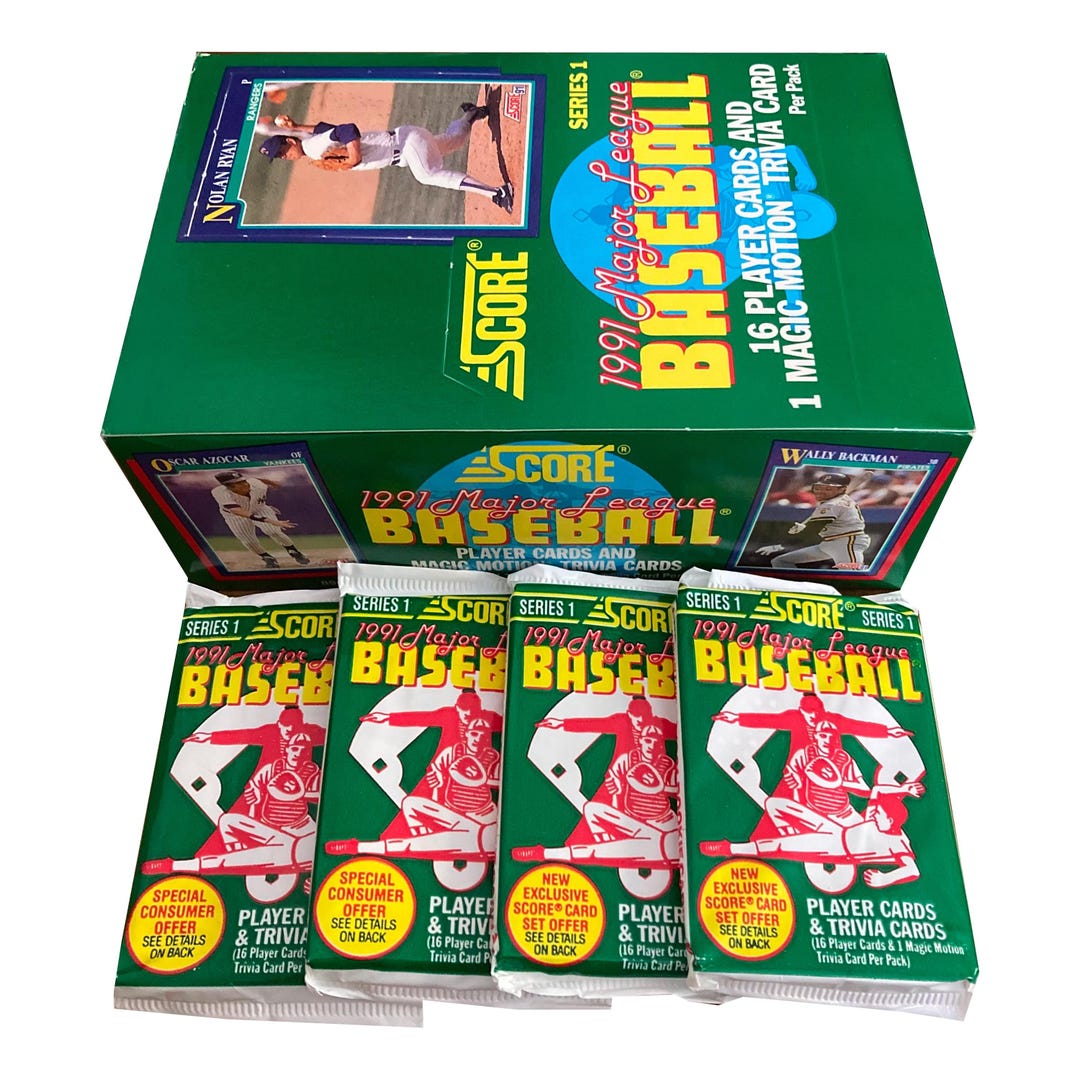 4 Packs of 1991 Score Vintage MLB Baseball Cards. Series 1. 16 Player ...