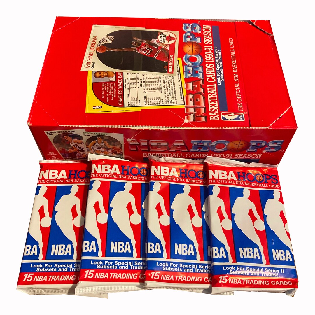 4 Packs of 1990-1991 NBA Hoops Series II Vintage Basketball Cards. 15 ...