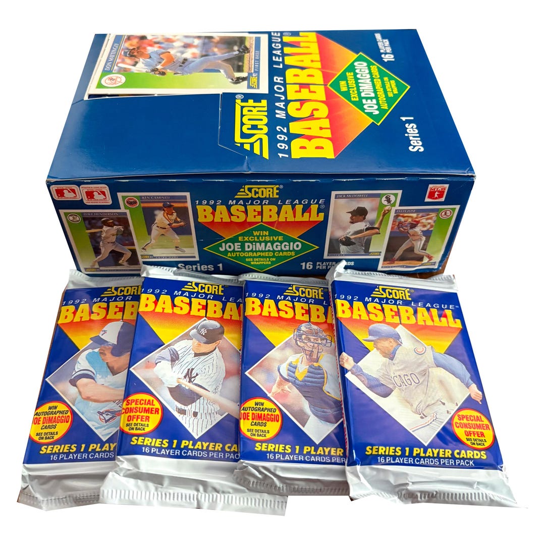 4 Packs of 1992 Score Vintage MLB Baseball Cards Series 1. 16 Cards per ...