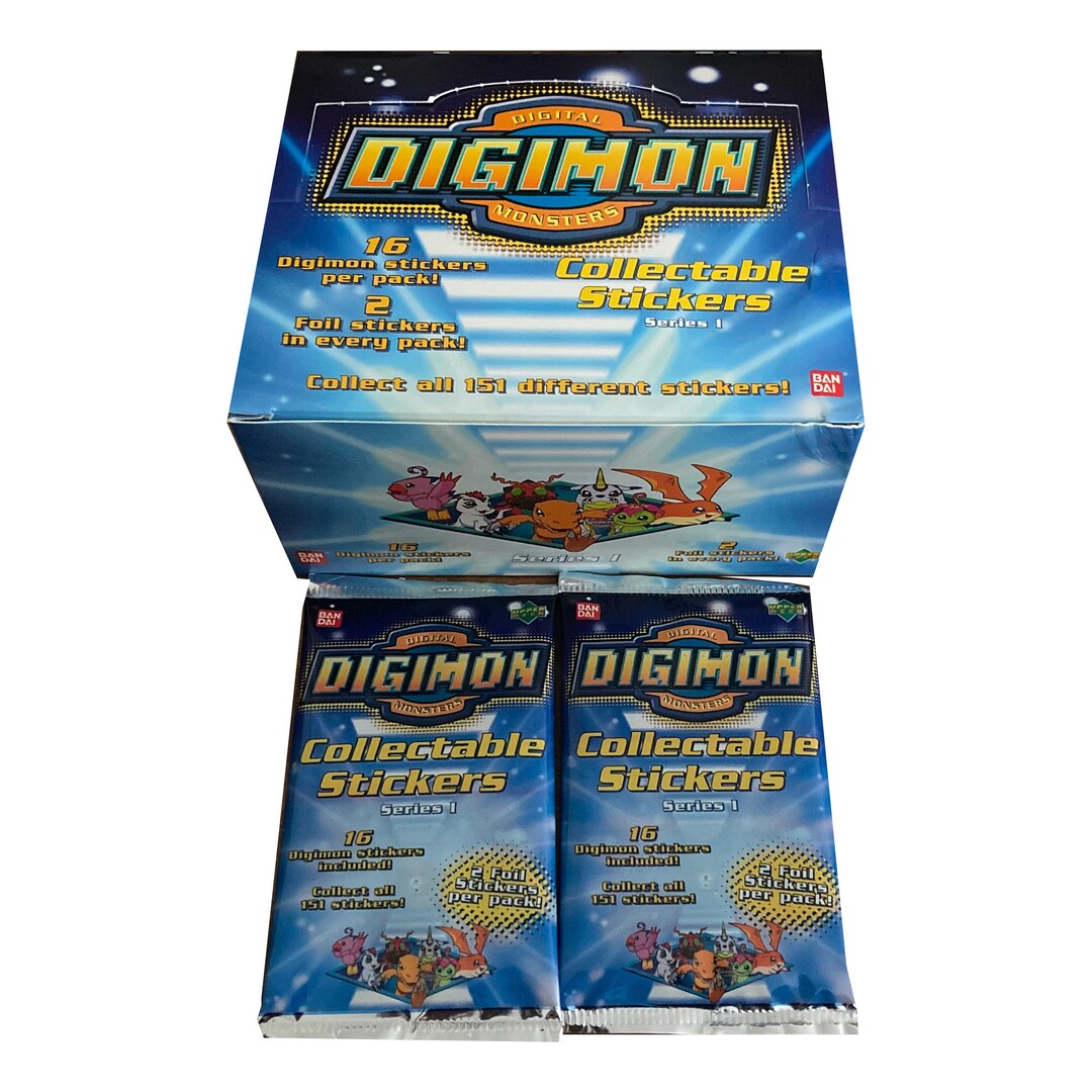 2 Packs of Digimon Collectable Stickers. 16 Stickers per Pack Including ...