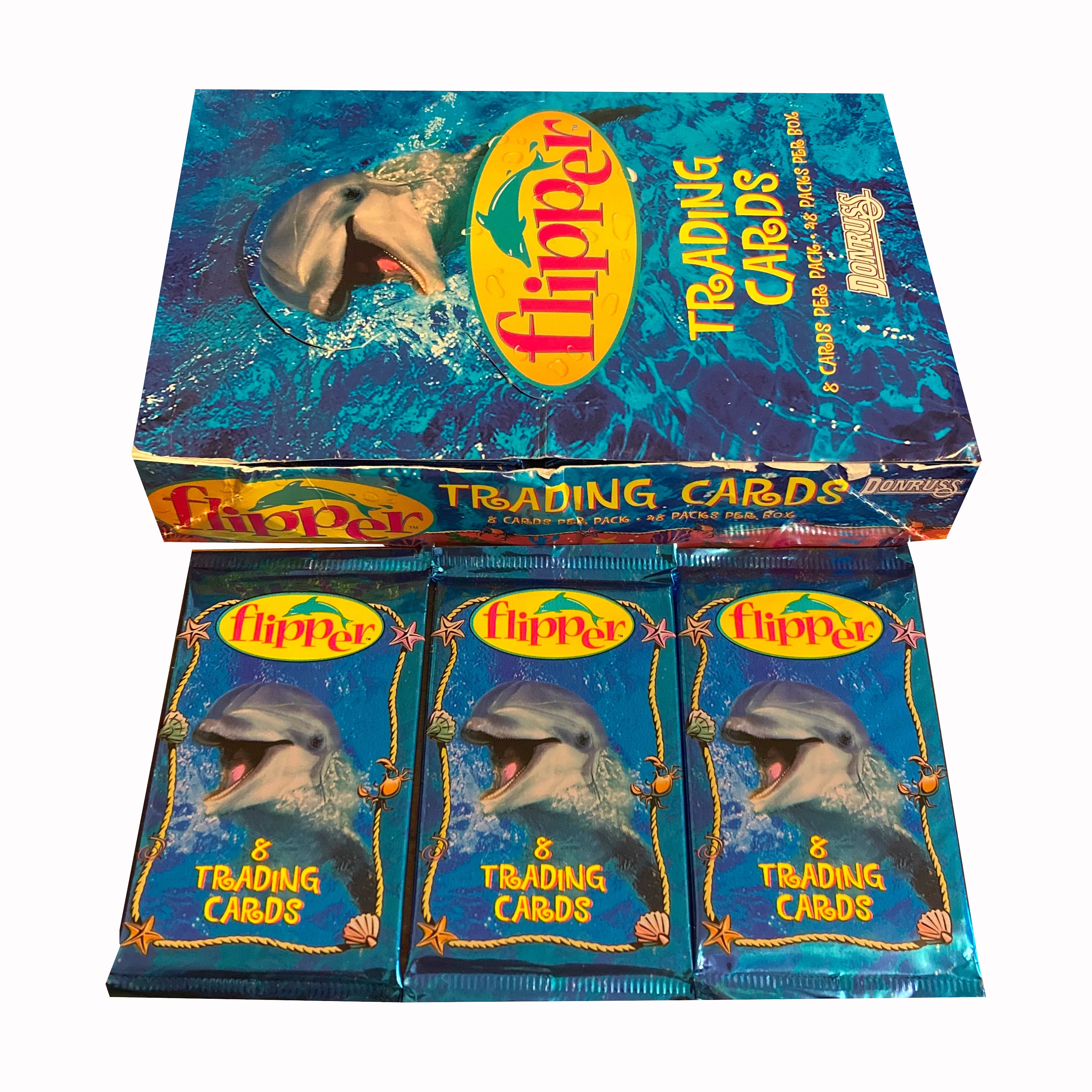 3 Packs of Flipper Vintage Trading Cards. 8 Cards per Pack. 90 Card ...