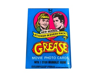 Grease Series 1 Vintage Wax Pack. Movie Photo Cards 1 Sticker per Pack ...