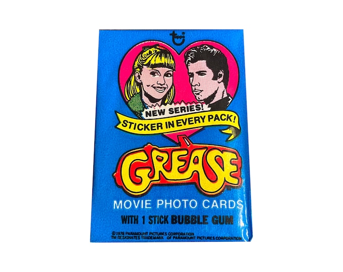 Grease Series 2 Vintage Wax Pack. Movie Photo Cards 1 Sticker Per Pack