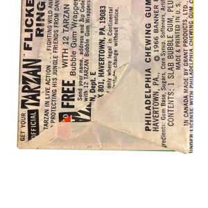 Tarzan Vintage Unopened Wax Pack. Philadelphia Chewing Gum 1966 ...