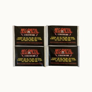 4 Packs of Mega Metal Vintage Trading Cards. 12 Heavy Metal Collector ...