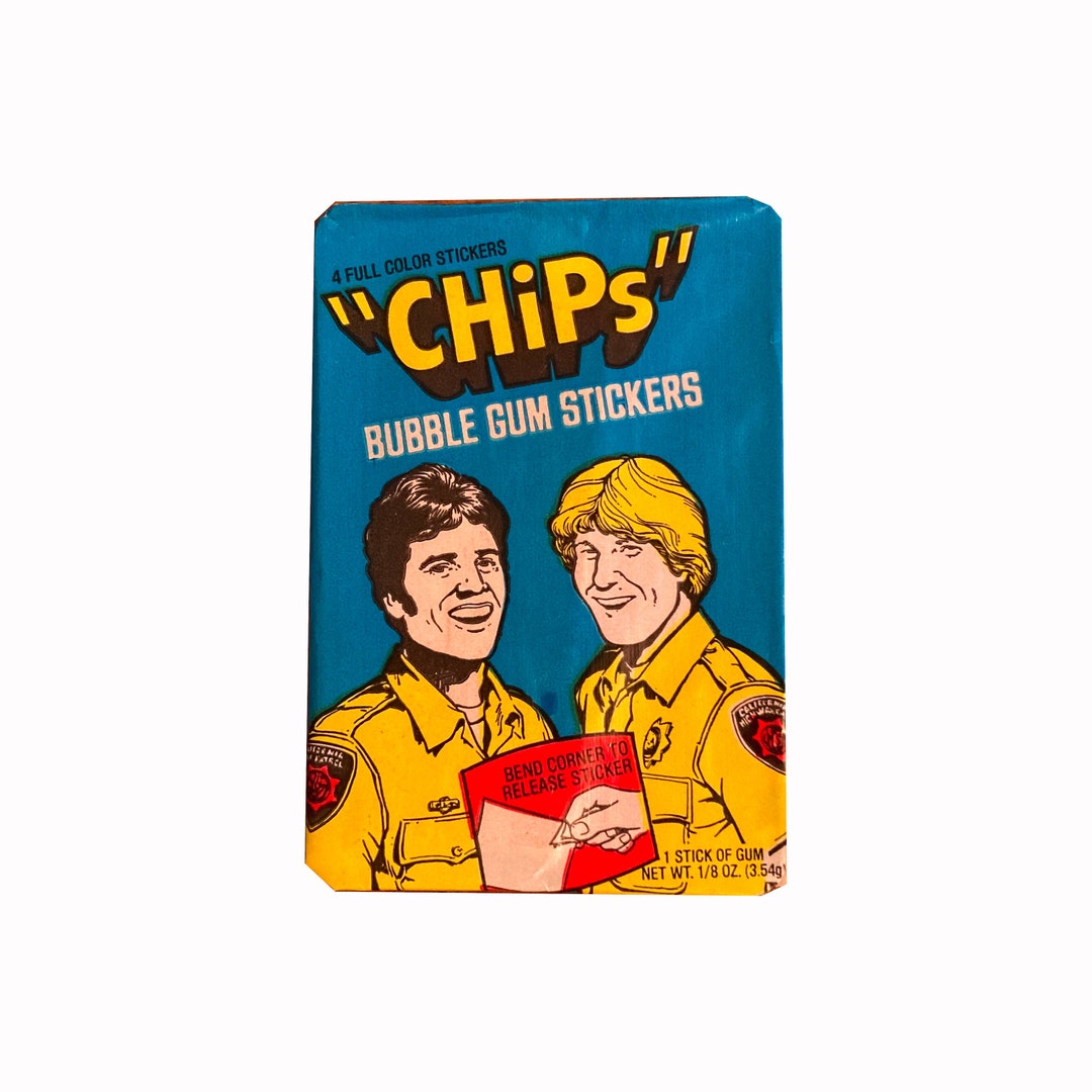 1 Pack of Chips Bubble Gum Stickers. Vintage Unopened Wax Pack ...