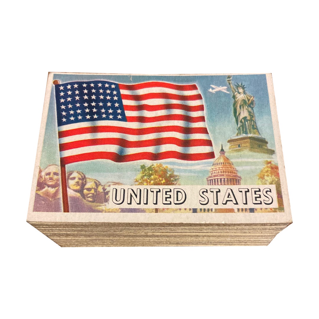 Flags of the World Lot of 75 Vintage Trading Cards in Overall Very Good ...