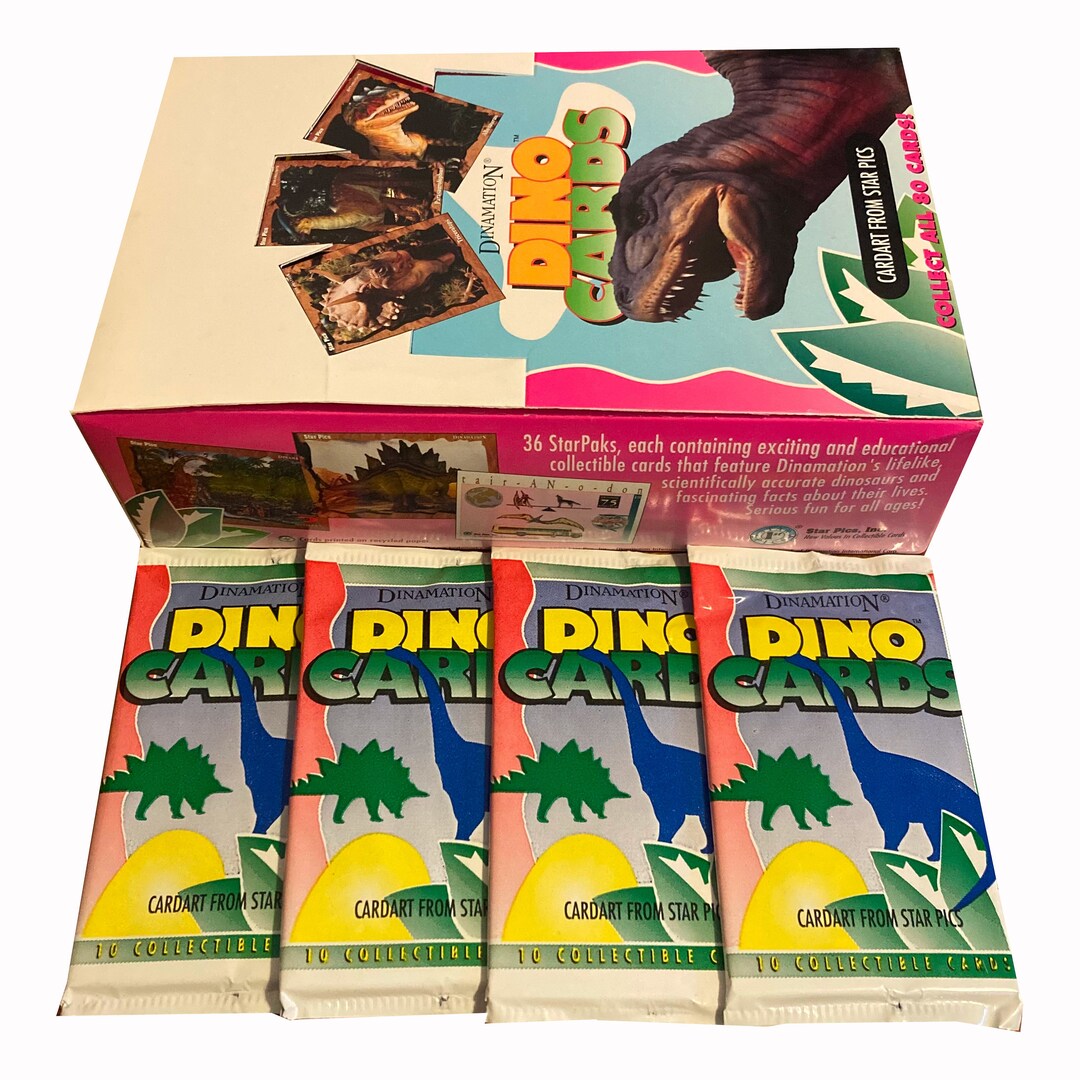 4 Packs of Dinamation Dinocards. Each Card Contains Lifelike ...