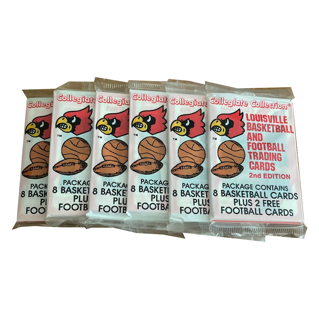 6 Packs of Louisville Vintage Basketball & Football Trading Cards. 8 ...