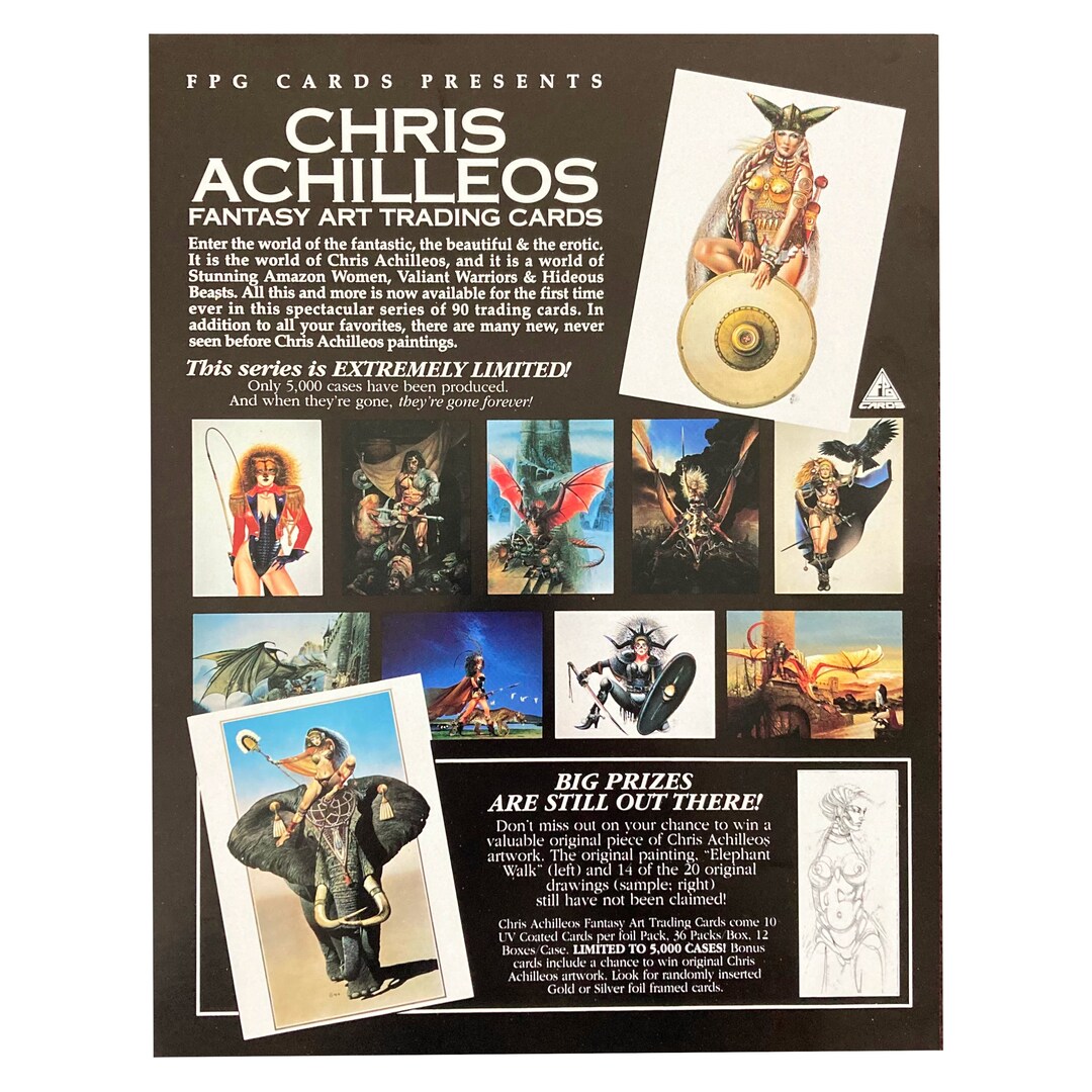 Chris Achilleos Fantasy Art Trading Card Promo Sheet. 8.5" X 11" Sheet ...
