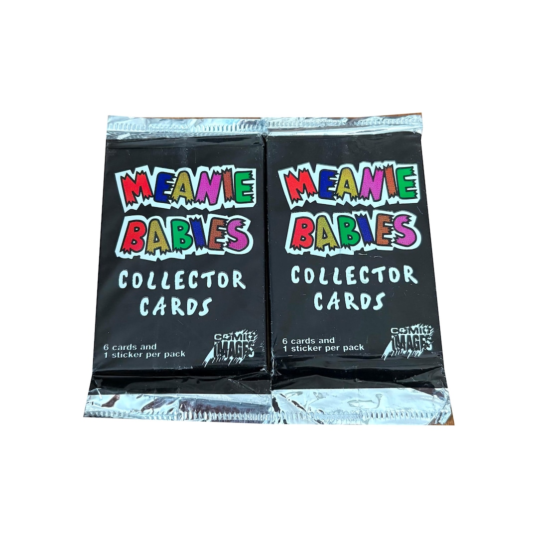 2 Packs of Meanie Babies Vintage Trading Cards. Beanie Baby Parody. 7 ...