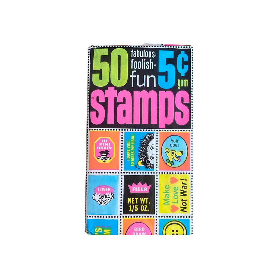 50 Fabulous Foolish Fun Stamps Vintage Unopened Wax Pack. Contains 50 ...