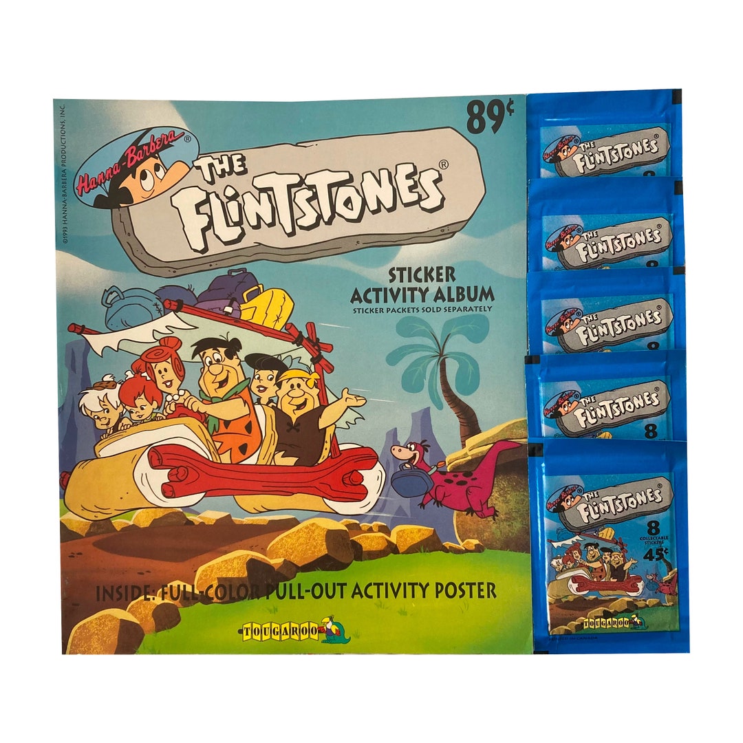 Flintstones Sticker Activity Album + 5 Packages of Album Stickers (40 ...