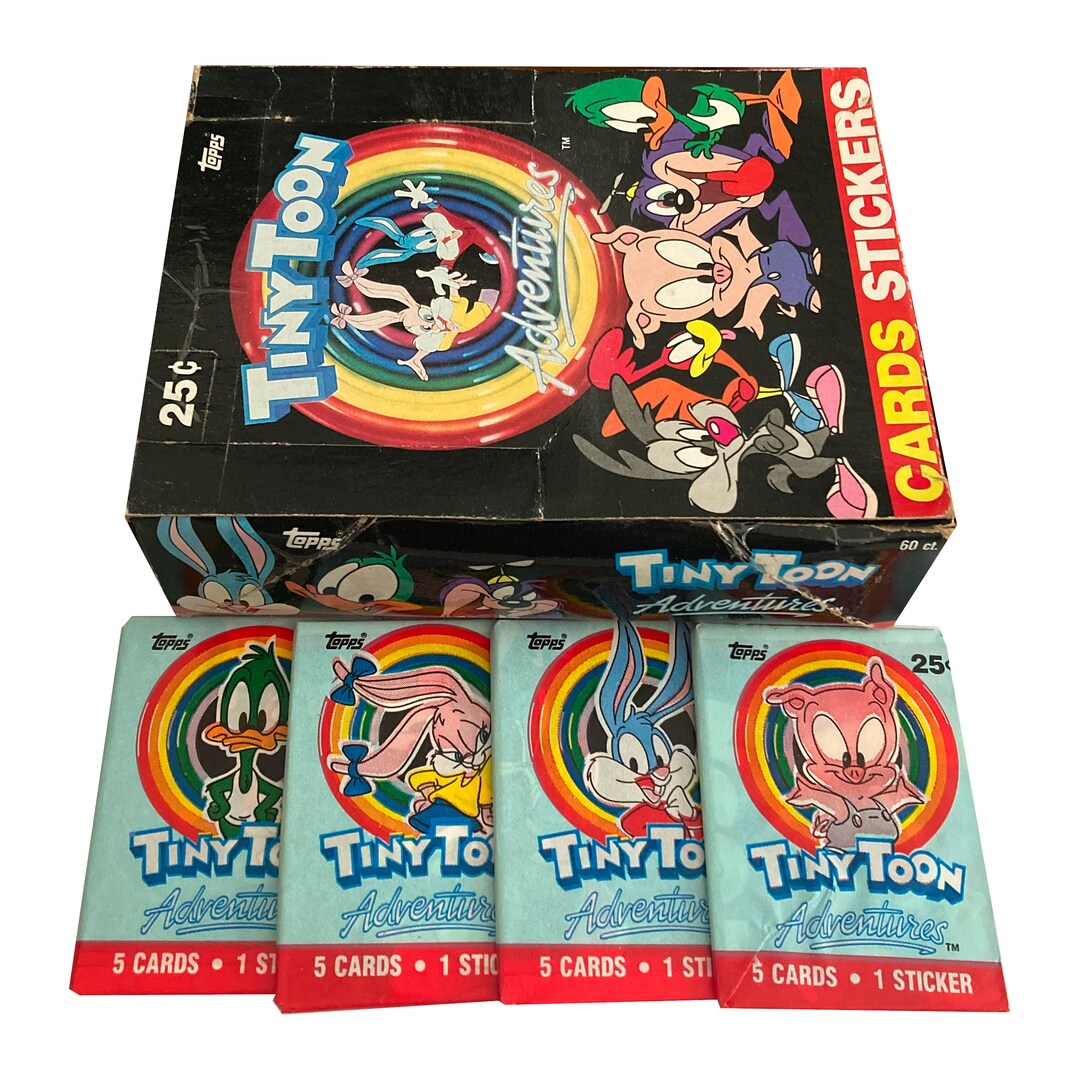 4 Packs of Tiny Toon Adventures Vintage Trading Cards. 5 Cards + 1 Sticker per Pack. Topps 1991 ...