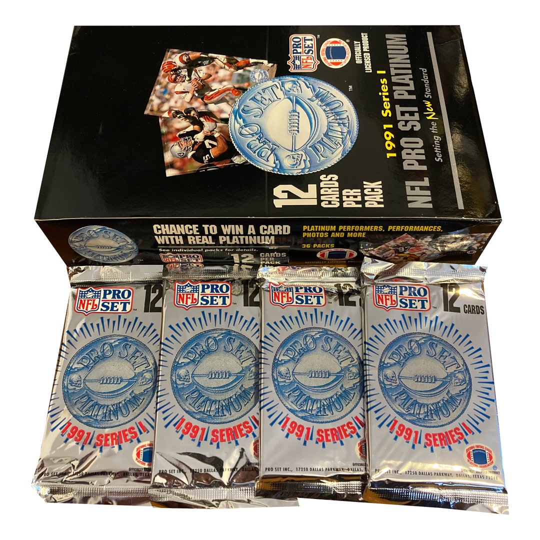 4 Packs of 1991 Pro Set Platinum Football Cards Series 1. 12 Cards per ...