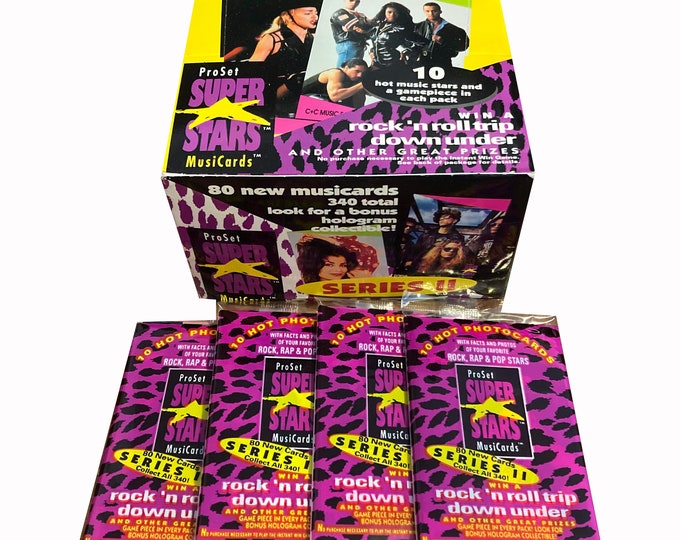 4 Packs of Super Stars Musicards Series 2 Vintage Trading Cards. 10 ...