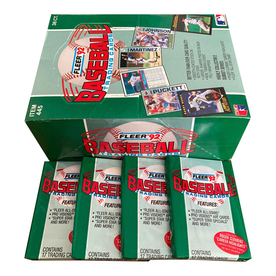 4 Packs of 1992 Fleer Baseball Cards. 17 Player Cards Pack. Collect ...