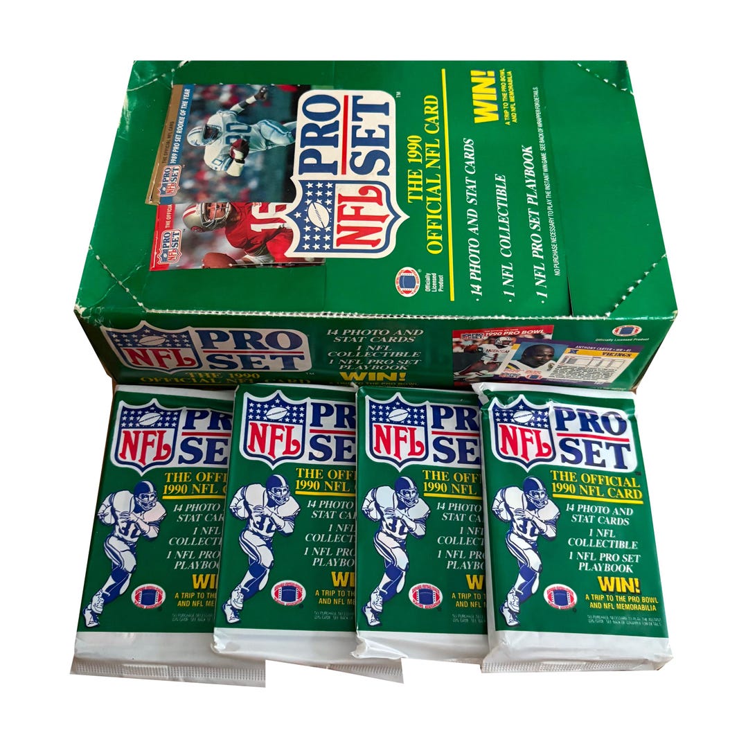 4 Packs of 1990 Pro Set NFL Football Cards Series 1. 14 Cards per Pack ...