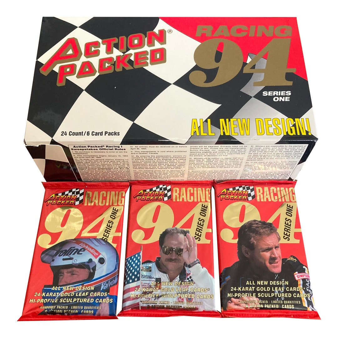 3 Packs of Action Packed Racing '94 Series 1 Vintage Trading Cards. 6 ...