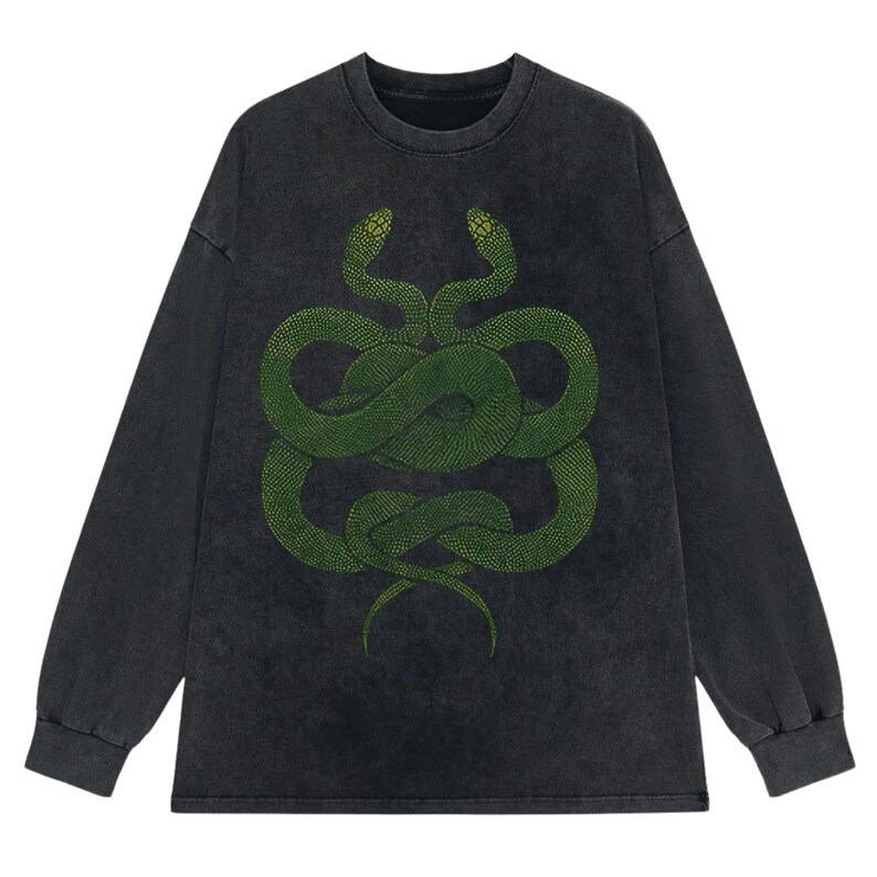 Grunge 90s Baggy Y2K Snakes Print Shirt | Aesthetic Retro Gothic ...