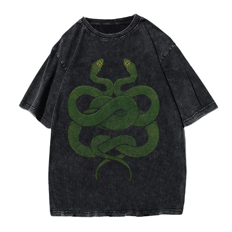 Grunge 90s Baggy Y2K Snakes Print Shirt | Aesthetic Retro Gothic ...