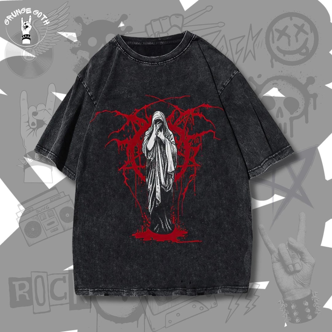 Gothic Dark T-shirts,y2k Grunge Clothing 90s Aesthetic Retro Goth Loose ...