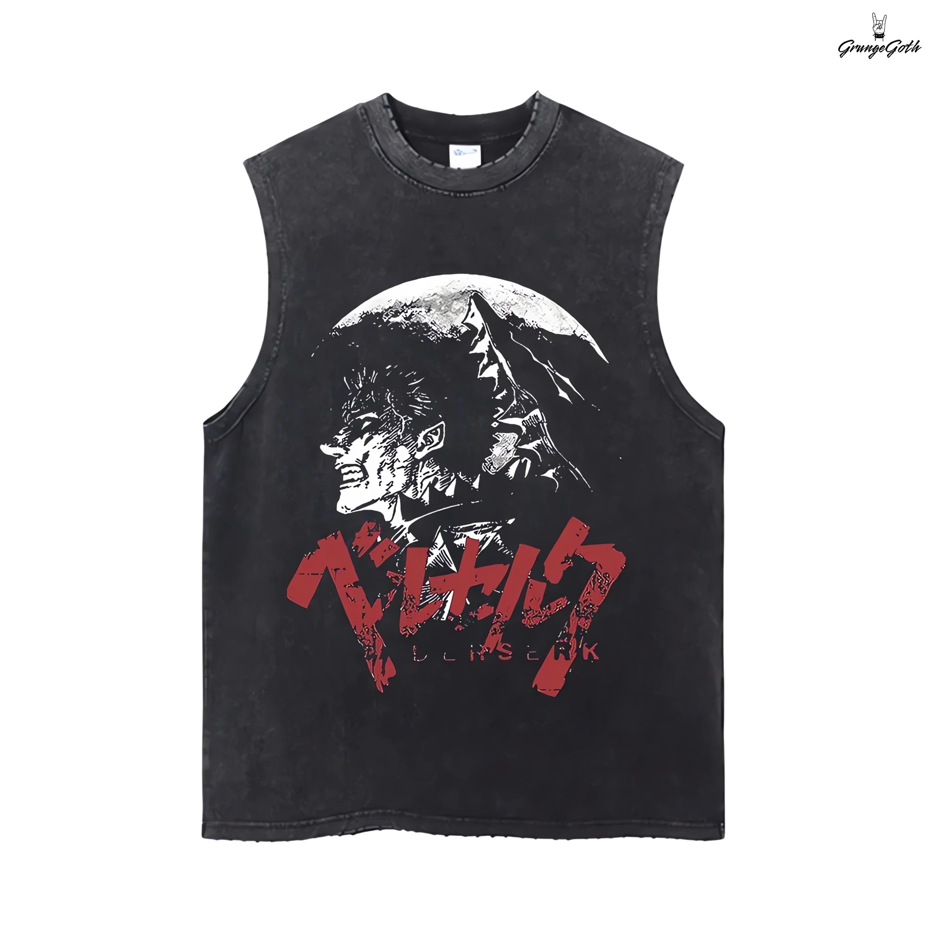 Vintage Washed Anime Tank Top | Oversized Gym Streetwear | Inspired by ...