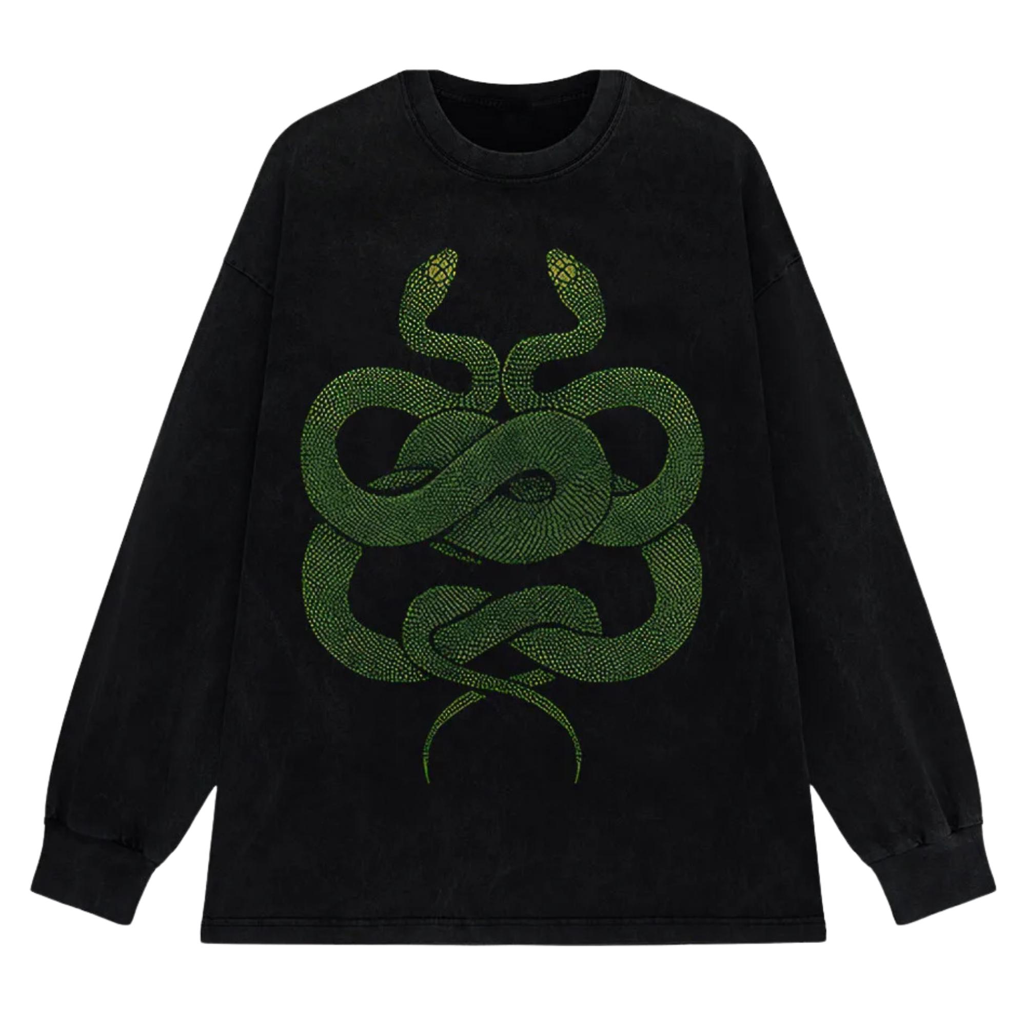 Grunge 90s Baggy Y2K Snakes Print Shirt | Aesthetic Retro Gothic ...