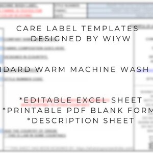 Care Label Templates for Apparel - Instant Download - Etsy