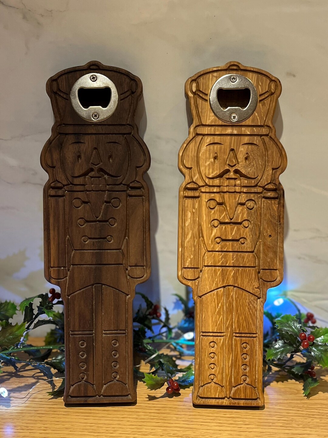 Handcrafted Wooden Nutcracker Bottle Opener - Walnut or Oak - Etsy