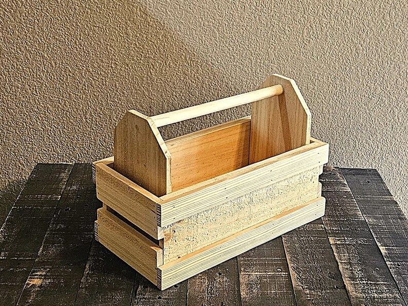 Wood Caddy. Rustic Wood Caddy, Tool Box, Pallet Wood Caddy, Tool Caddy ...