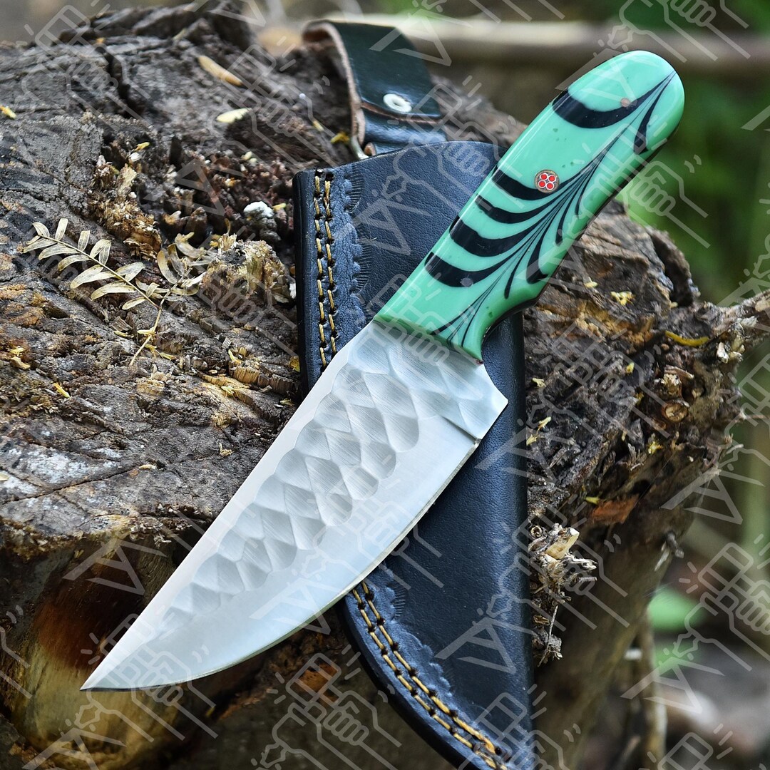 J2 Steel Rust Free Hunting Knife With Forged Fixed Blade & Custom Epoxy ...