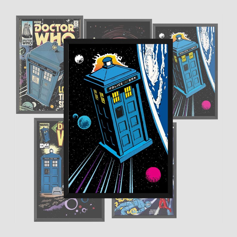 Doctor Who Tardis Comic Poster Sci-fi Art Dr Who Wall Art, Tardis Print ...