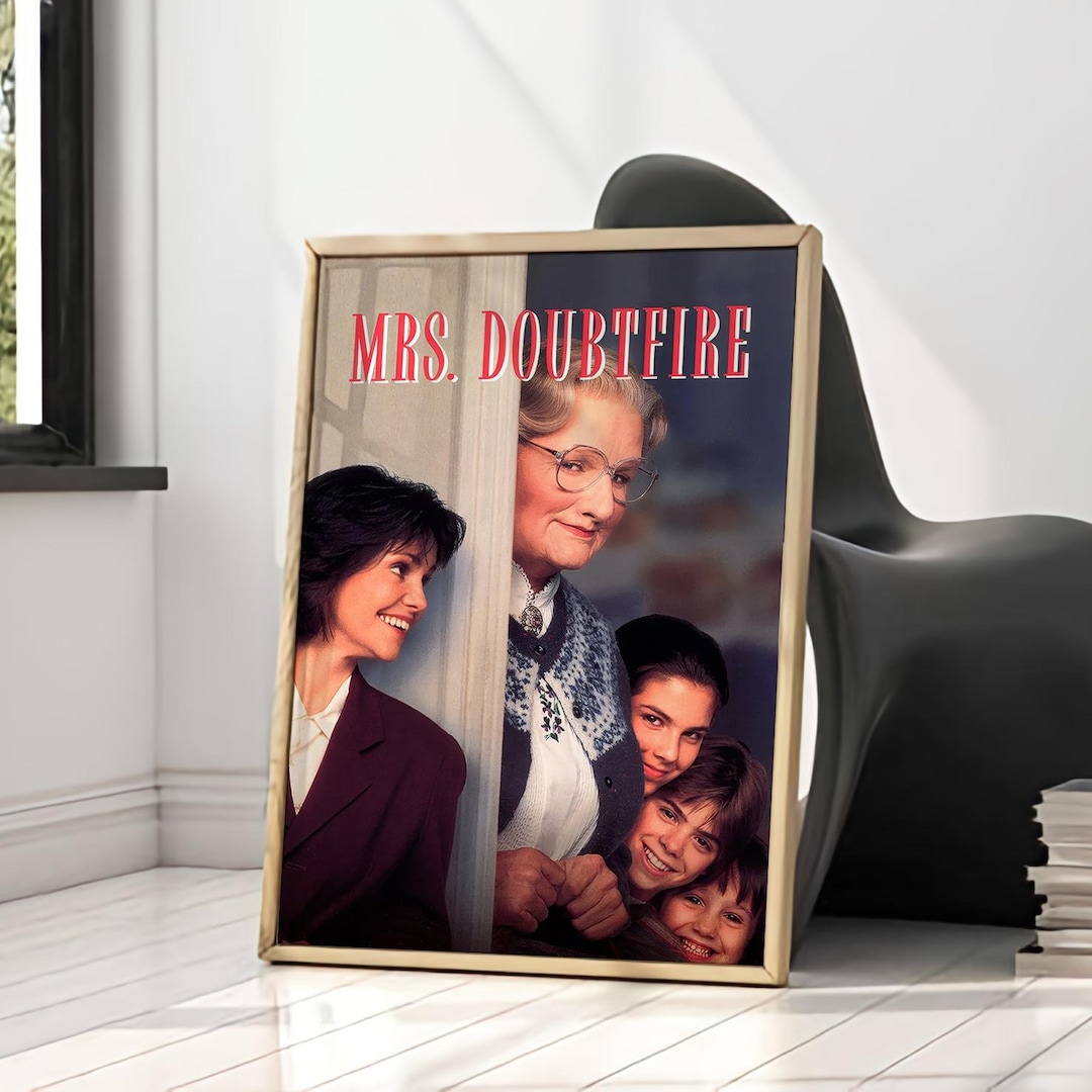 Mrs. Doubtfire Poster, Movie Poster, Retro Decor Poster, Poster Gift, Home Wall Decor Art, Wall ...