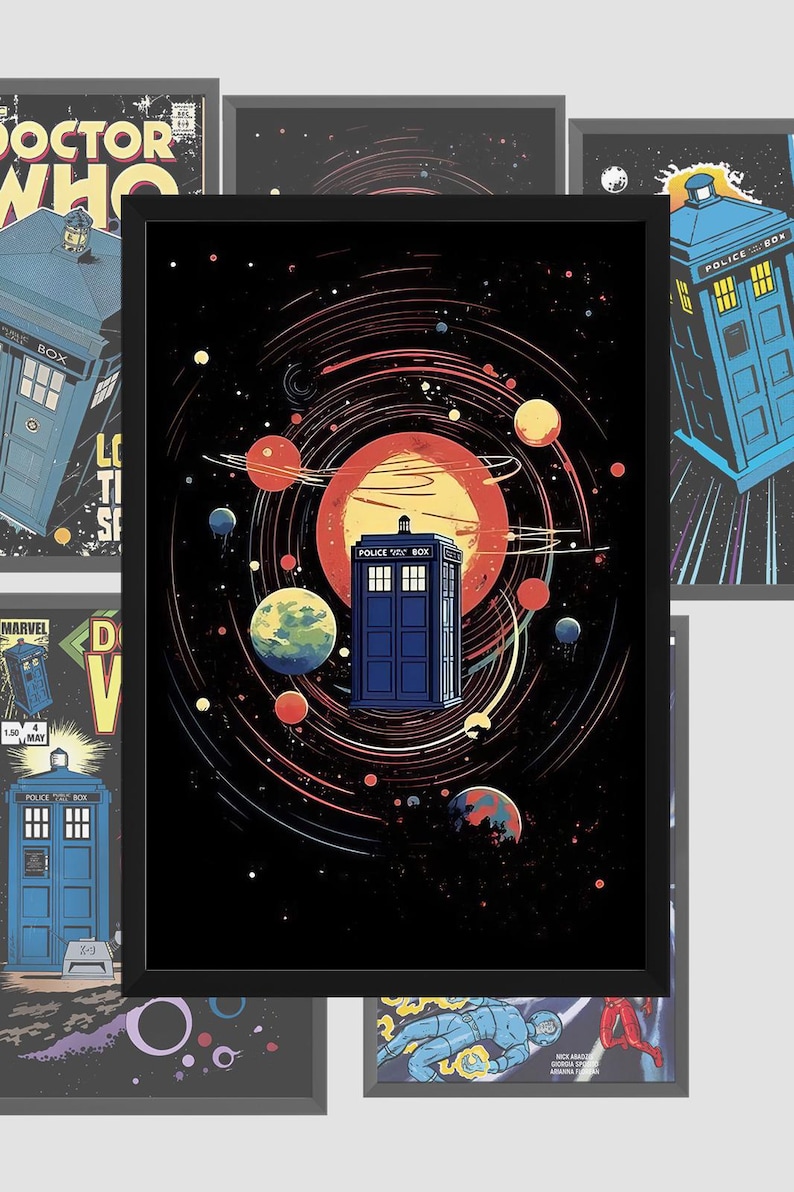 Doctor Who Tardis Comic Poster Sci-fi Art Dr Who Wall Art, Tardis Print ...