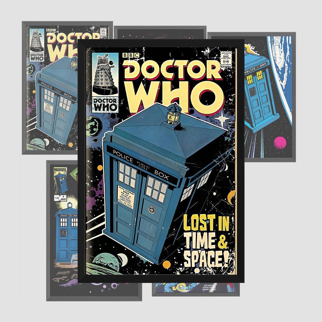 Doctor Who Tardis Comic Poster Sci-fi Art Dr Who Wall Art, Tardis Print ...