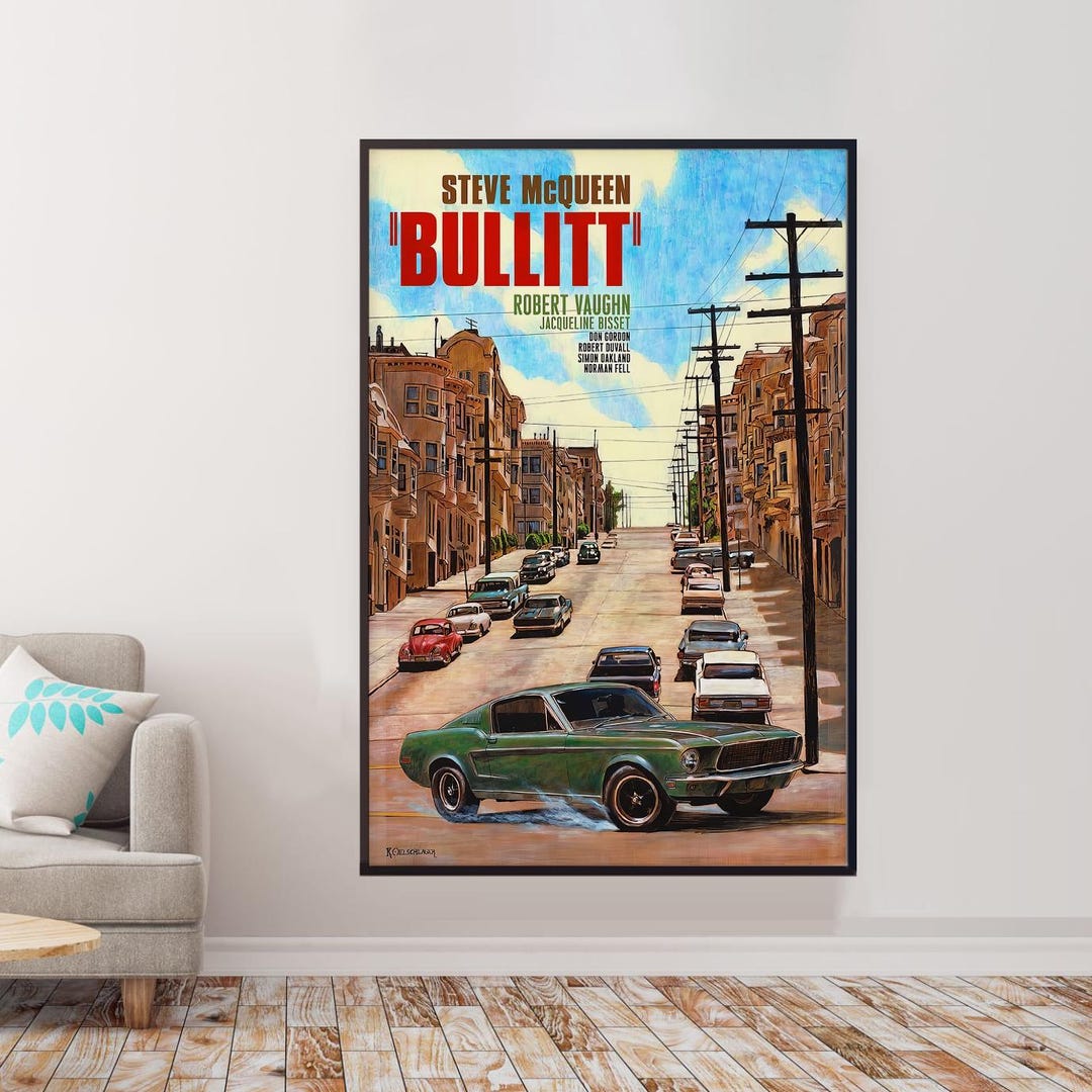 Bullitt Movie Poster-high Quality Canvas Movie Poster - Wall Art-home ...