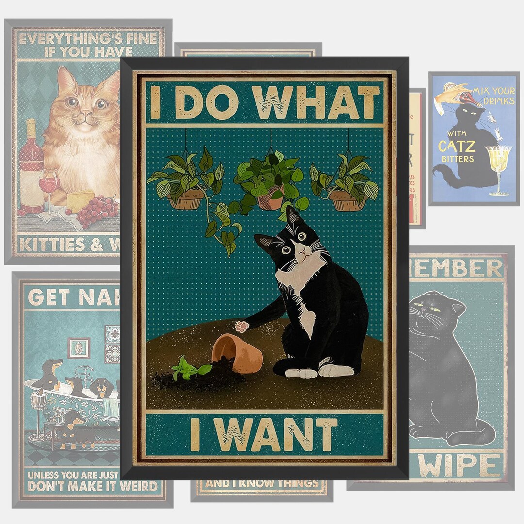 Various Fun Animal Posters for Wall Decoration, Wall Art Posters ...