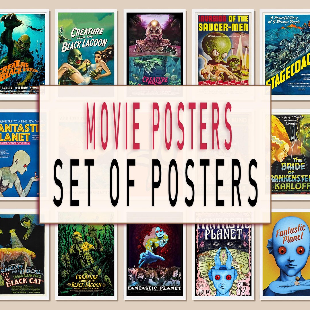 Global Monster Movie 8 Poster Pack, Movie Poster Collection - Multiple ...