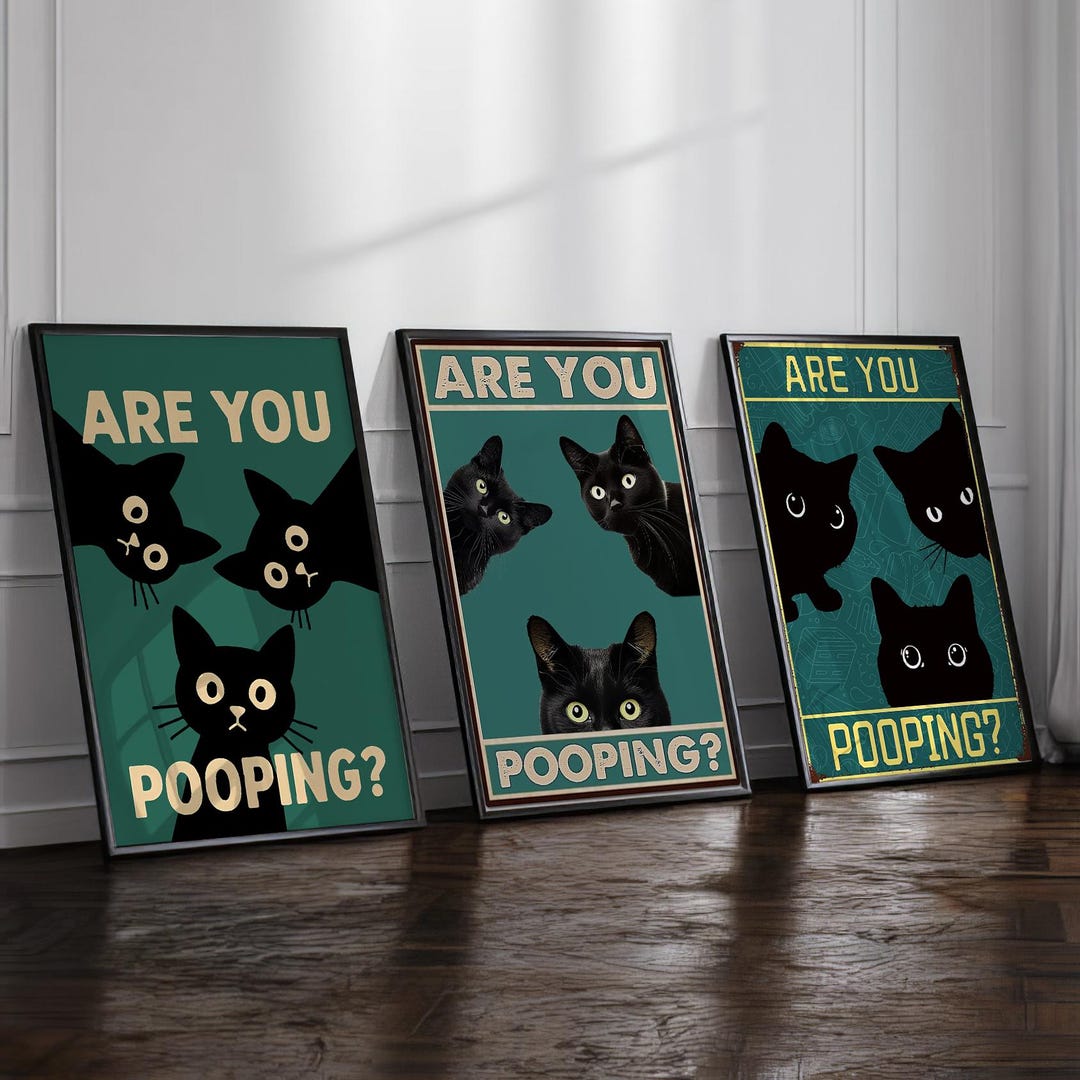 Buy Are You Pooping Cat Print, Cat Printable Bathroom Decor, Funny ...