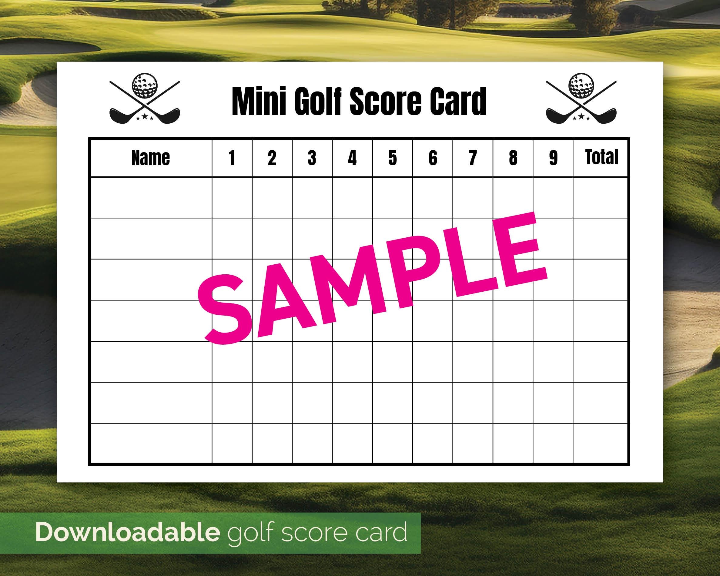 Uk and US Mini Golf Score Card A6 8.5 X 11 Instant Download Printable ...