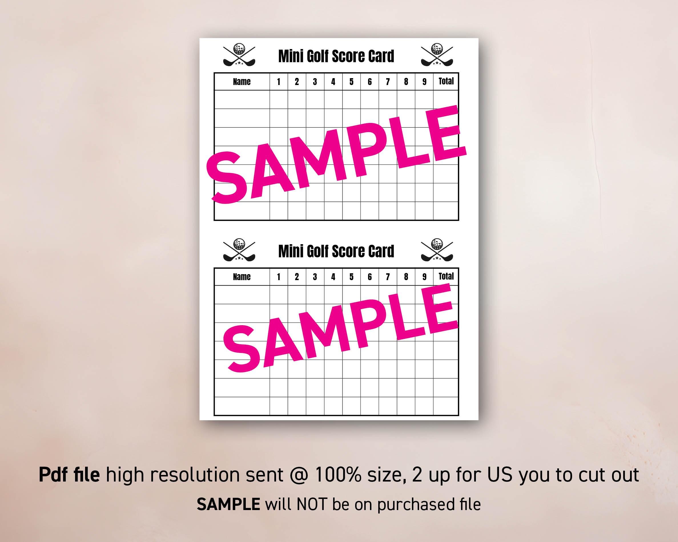 Uk and US Mini Golf Score Card A6 8.5 X 11 Instant Download Printable ...
