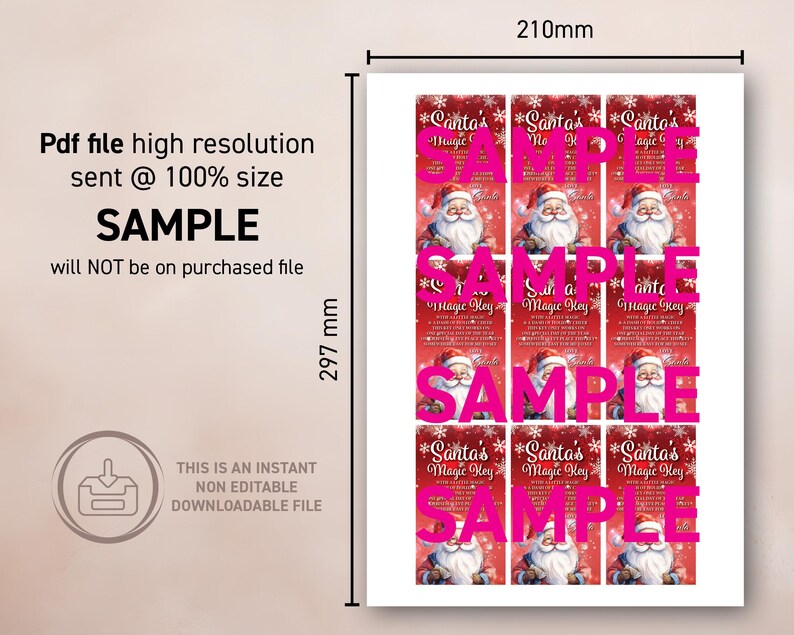 Santa's Magic Key Tag, Christmas Eve Box Filler (digital Download) - Etsy
