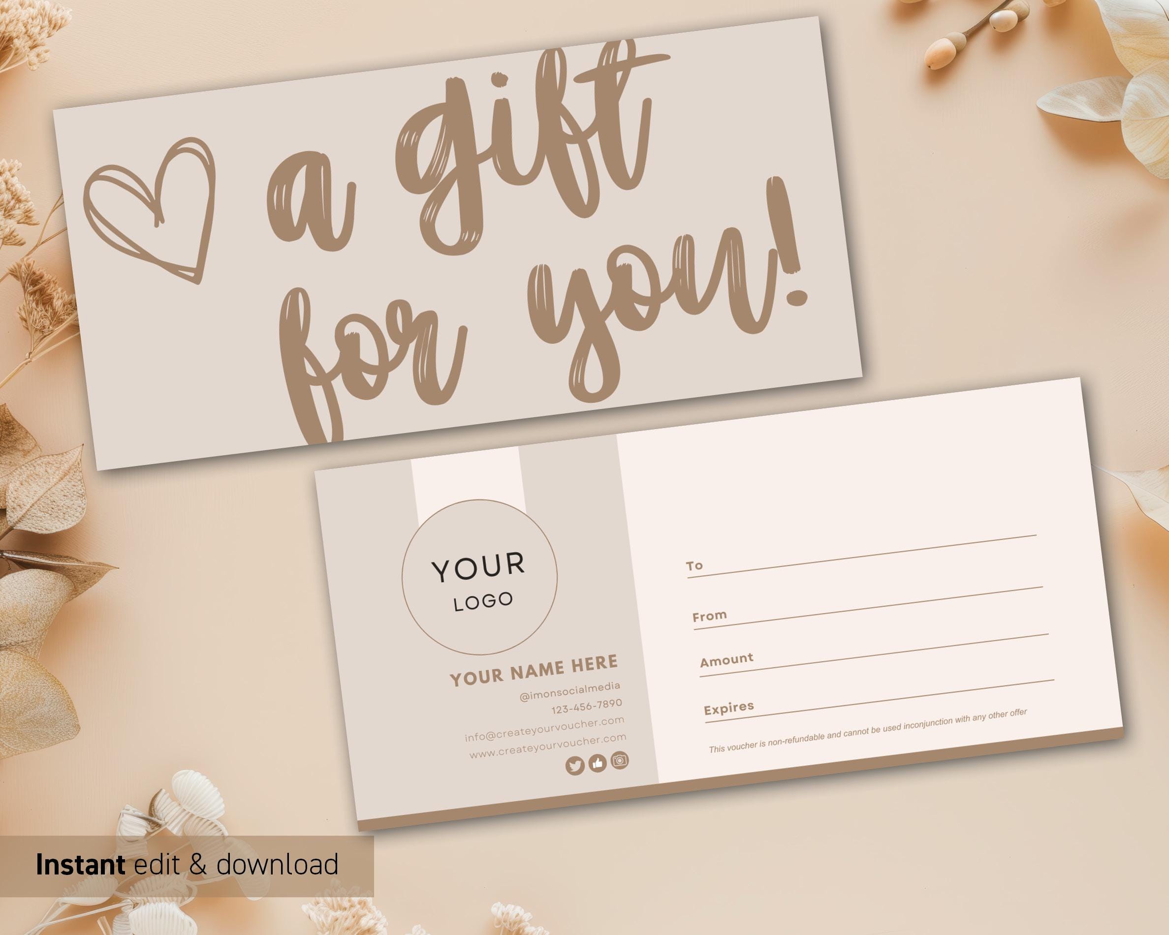 Boho Salon Gift Certificate Template | DIY Editable Voucher (digital ...