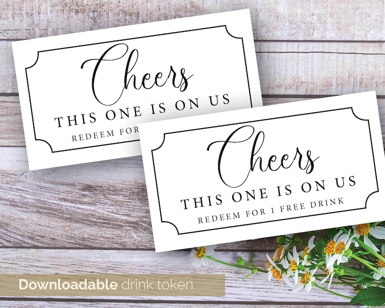 Printable Party Drink Tickets | Wedding, Office Events (digital ...